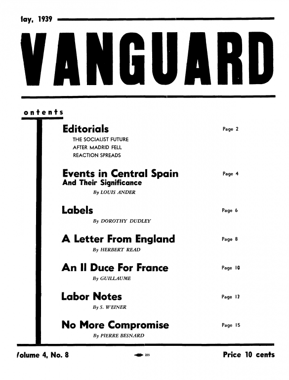 Vanguard (Vol. 4, No. 8, May 1939) | libcom.org